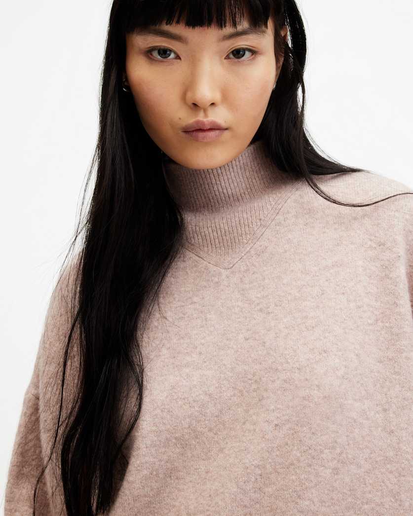Asha High Neck Sweater PASHMINA PINK | ALLSAINTS US